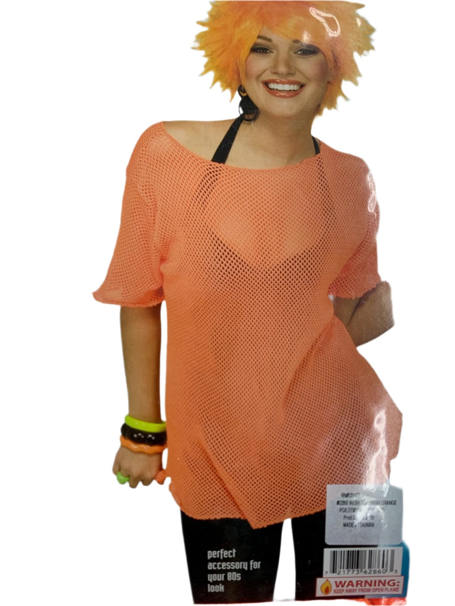 Neon Orange Mesh Top – 3wishes.com