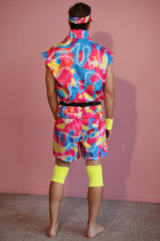 Mens Ken Roller Skating Doll Costume, Neon Rollerblading Ken Doll ...