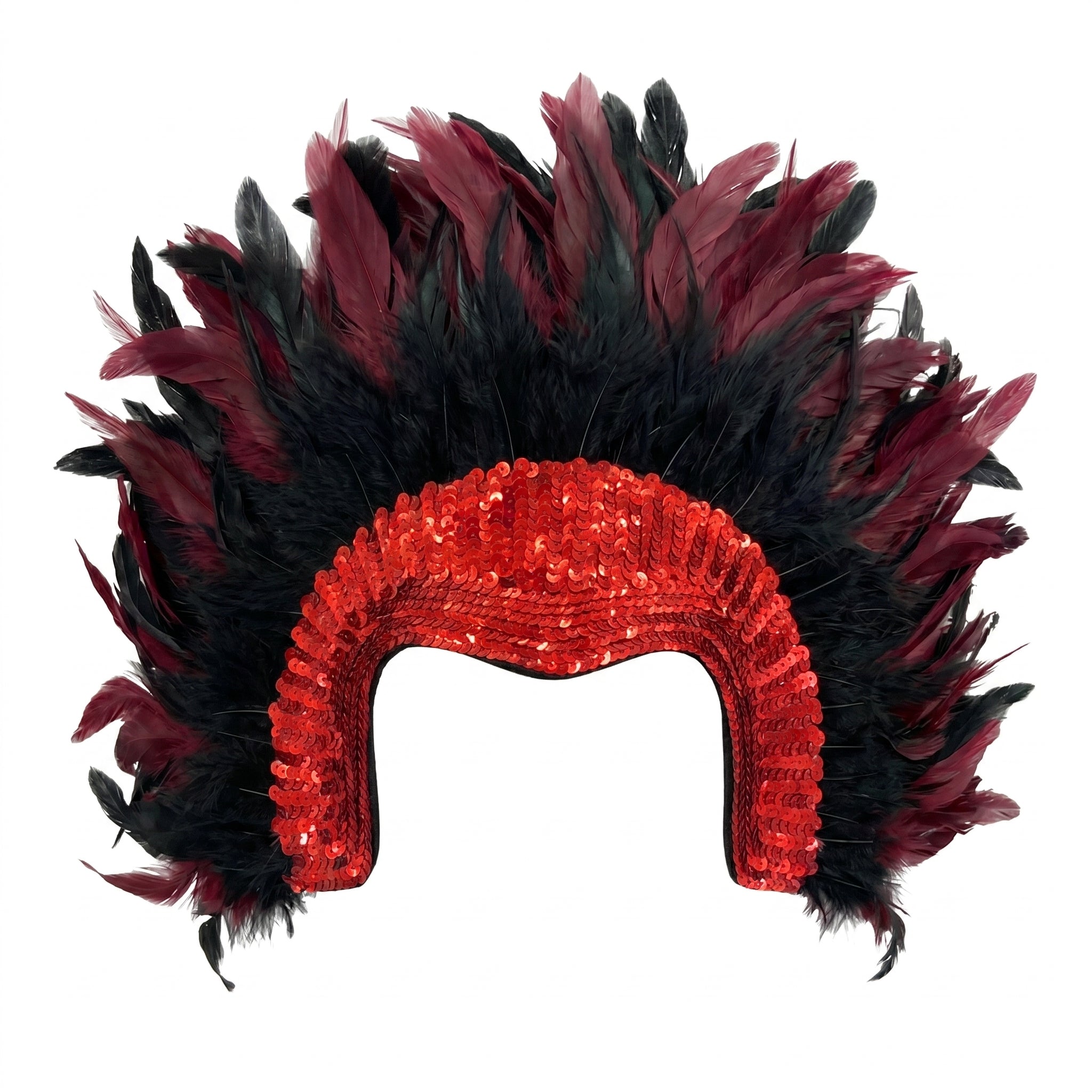 Red Feather & Sequin Headpiece – 3wishes.com