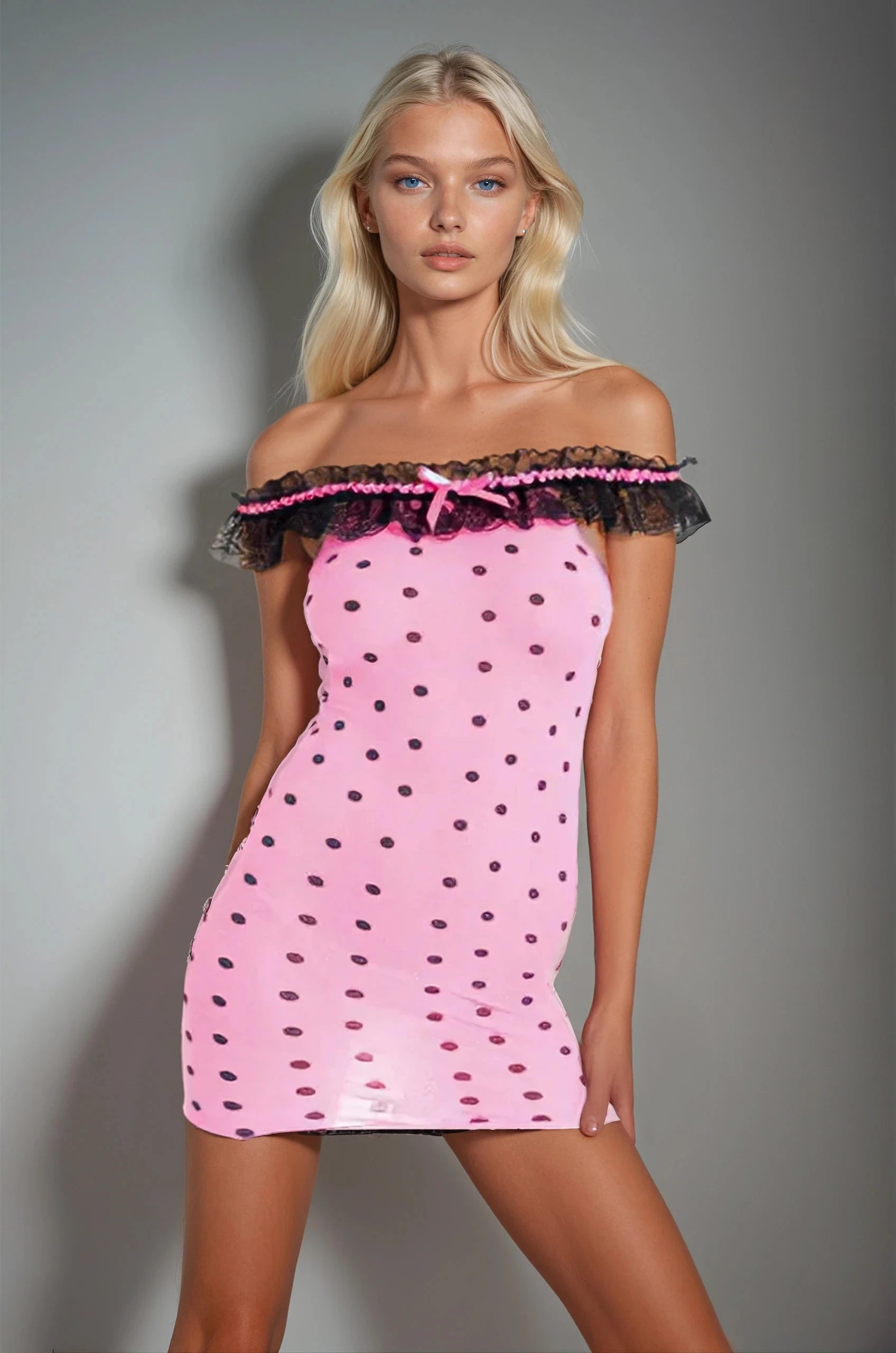 Ruffle Trim Chemise, Ruffled Lingerie Dress – 3wishes.com