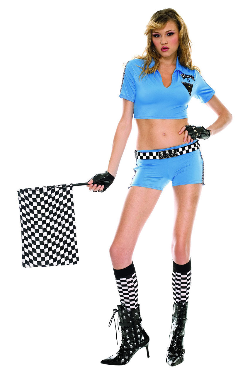Blue Bombshell Racer Costume, Blue Racer Girl Costume – 3wishes.com
