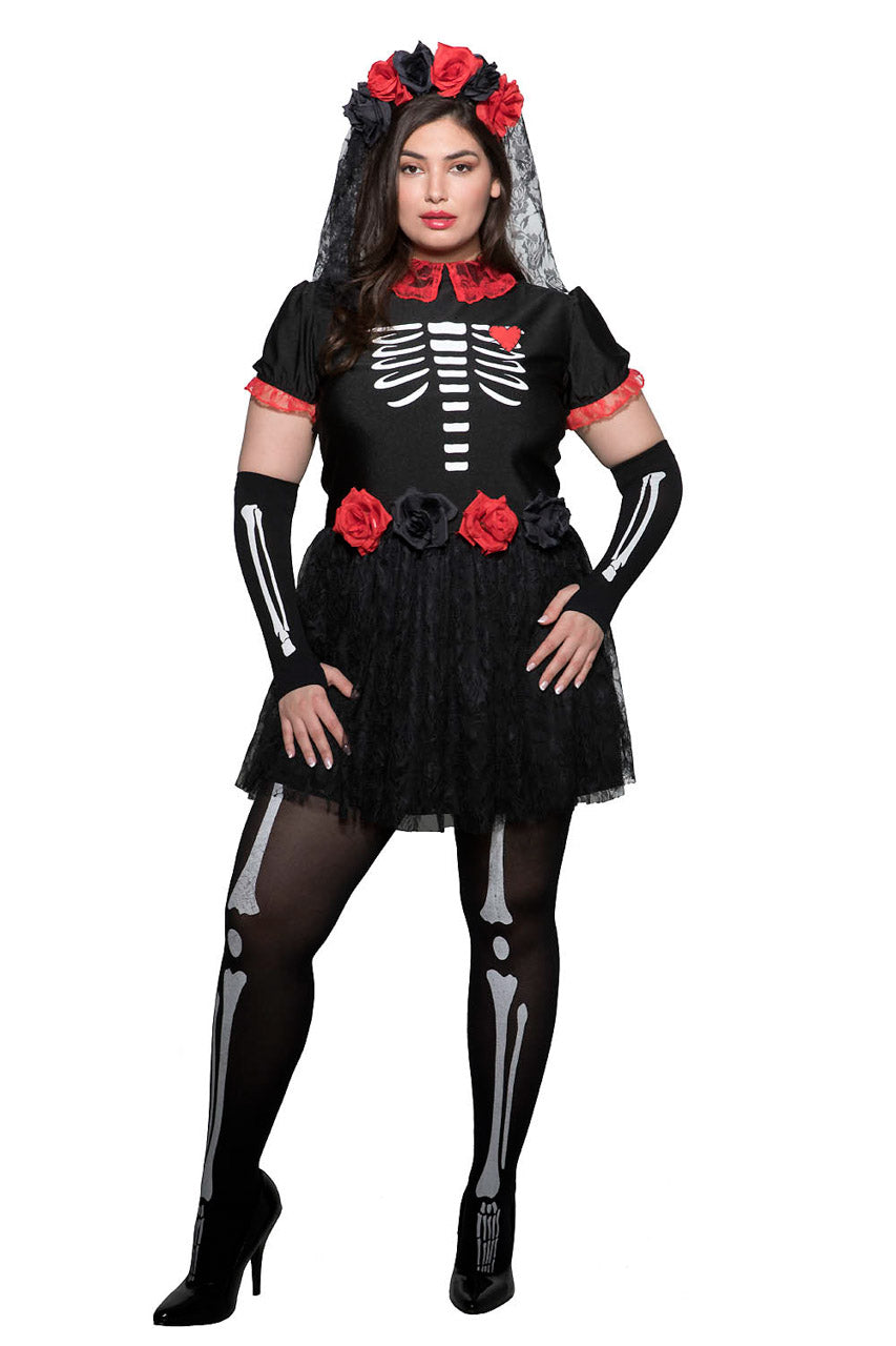 Plus Size Day Of The Dead Halloween Costume, Plus Size Day Of the Dead ...