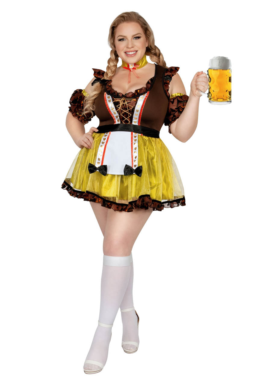 Plus Size Octoberfest Babe Costume, Plus Size Brown Beer Girl Costume ...