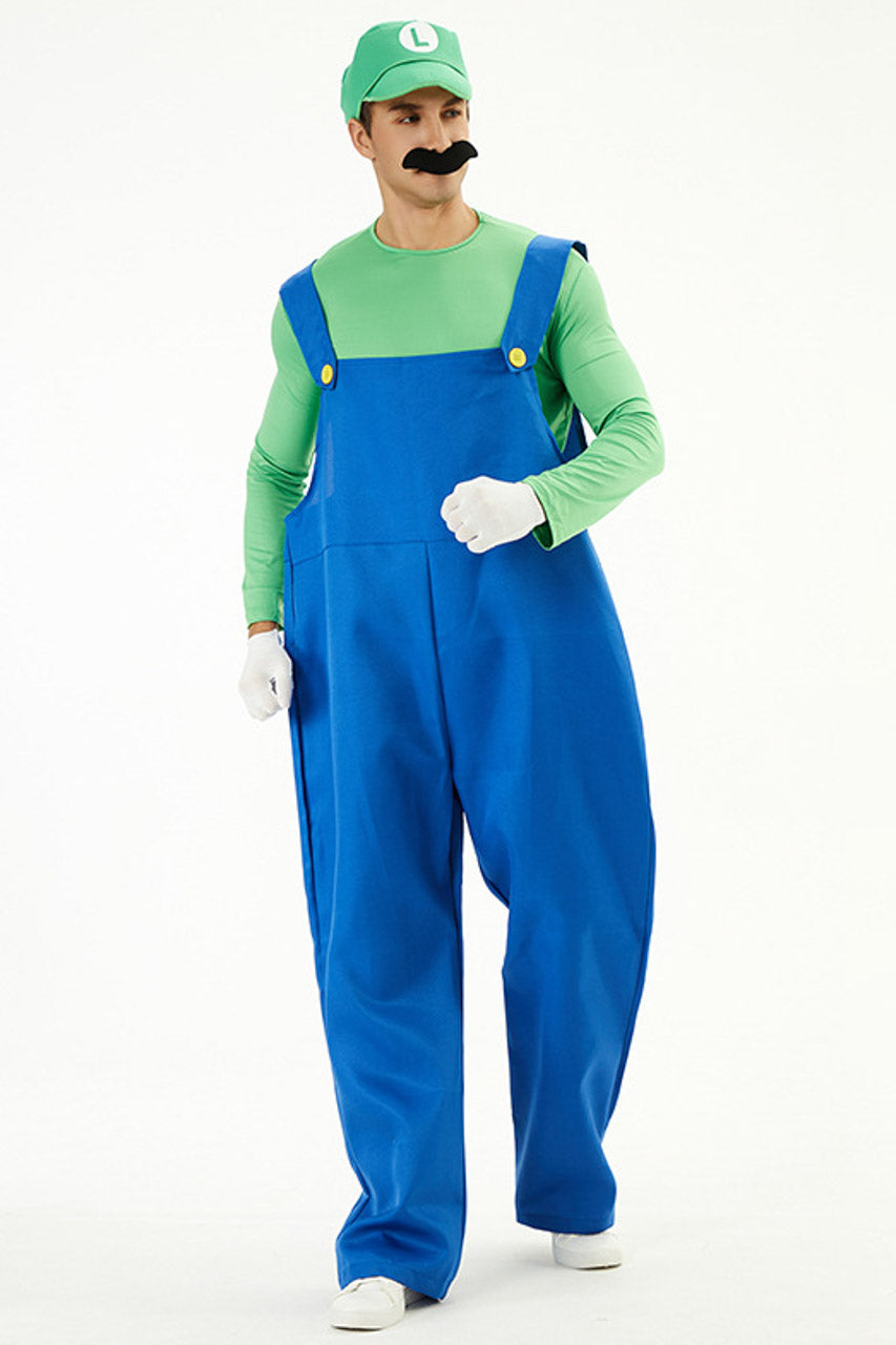 Men's Video Game Plumber Costume, Mens Plumber Costume – 3wishes.com
