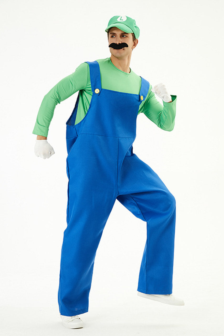 Men's Video Game Plumber Costume, Mens Plumber Costume – 3wishes.com