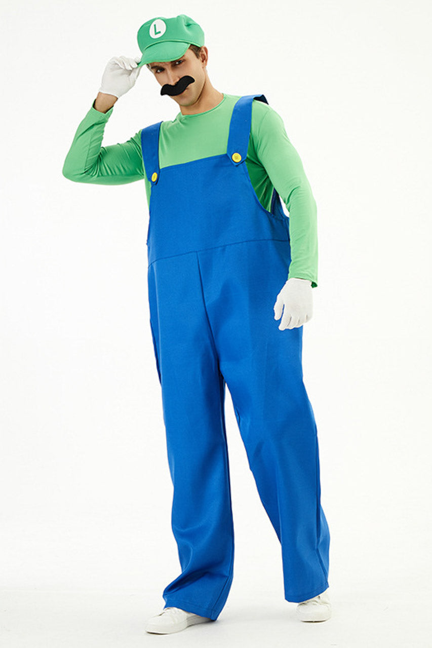 Men's Video Game Plumber Costume, Mens Plumber Costume – 3wishes.com