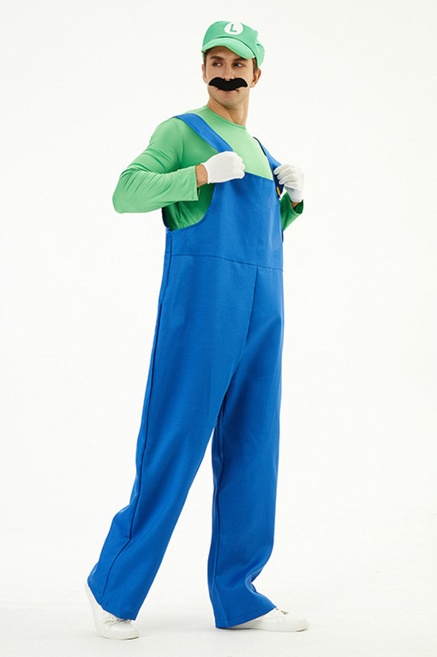 Men's Video Game Plumber Costume, Mens Plumber Costume – 3wishes.com