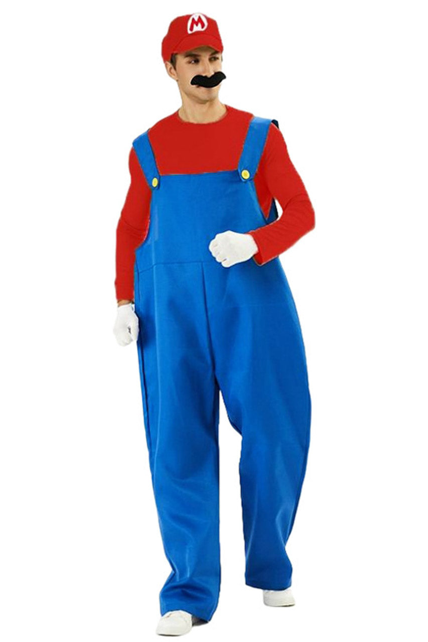 Men's Video Game Plumber Costume, Mens Plumber Costume – 3wishes.com