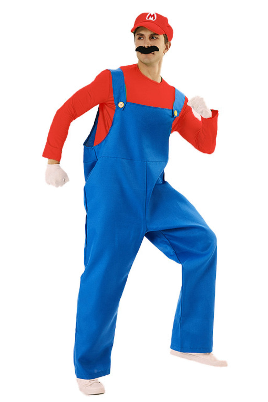 Men's Video Game Plumber Costume, Mens Plumber Costume – 3wishes.com