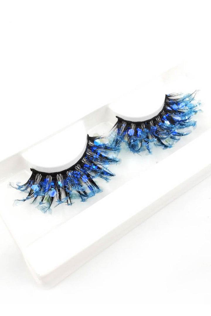 Blue and Black Eyelashes, Two Tone Eyelashes – 3wishes.com