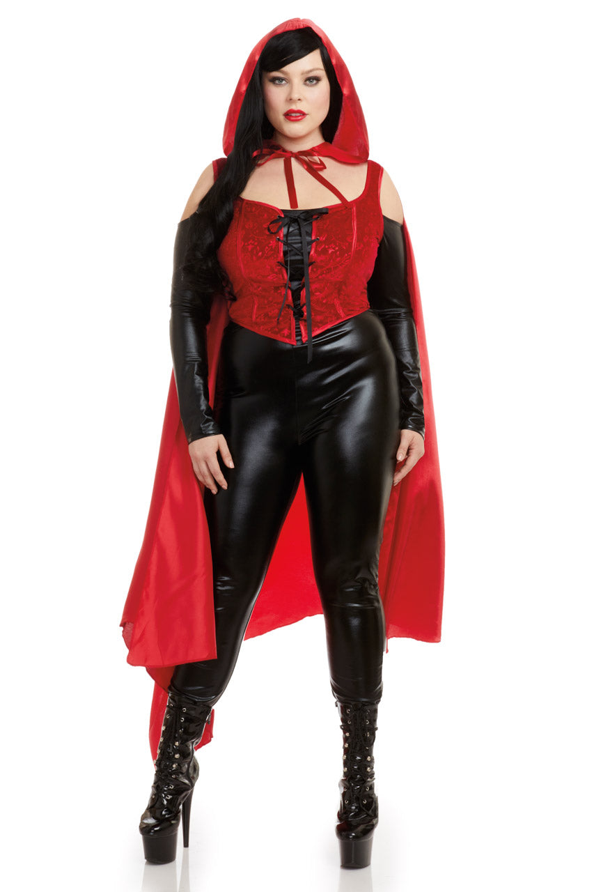 Plus Size Seductive Red Costume, Plus Size Red Riding Hood Jumpsuit ...