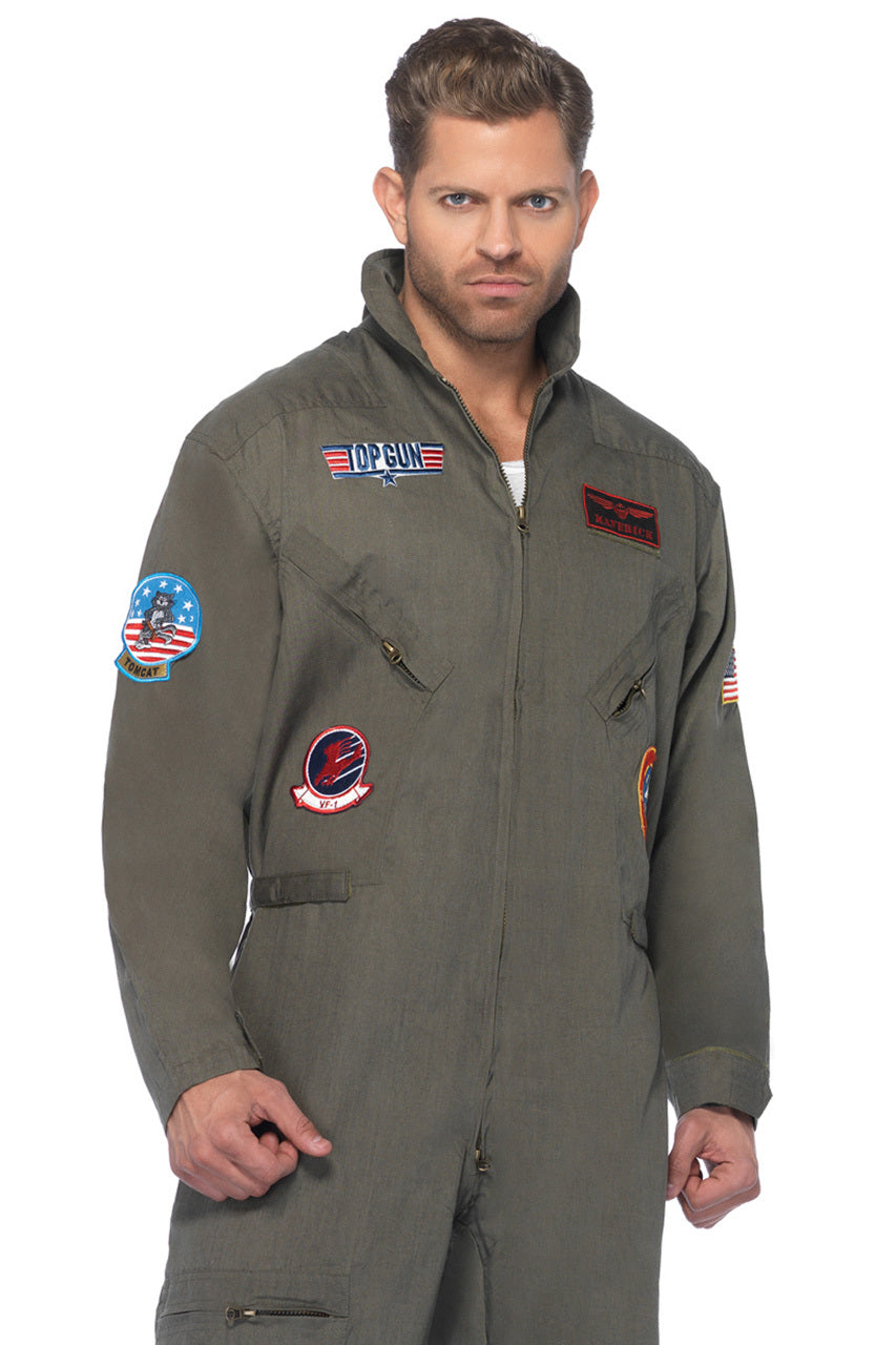 Top Gun Mens Flight Suit Costume, Mens Top Gun Halloween Costume ...