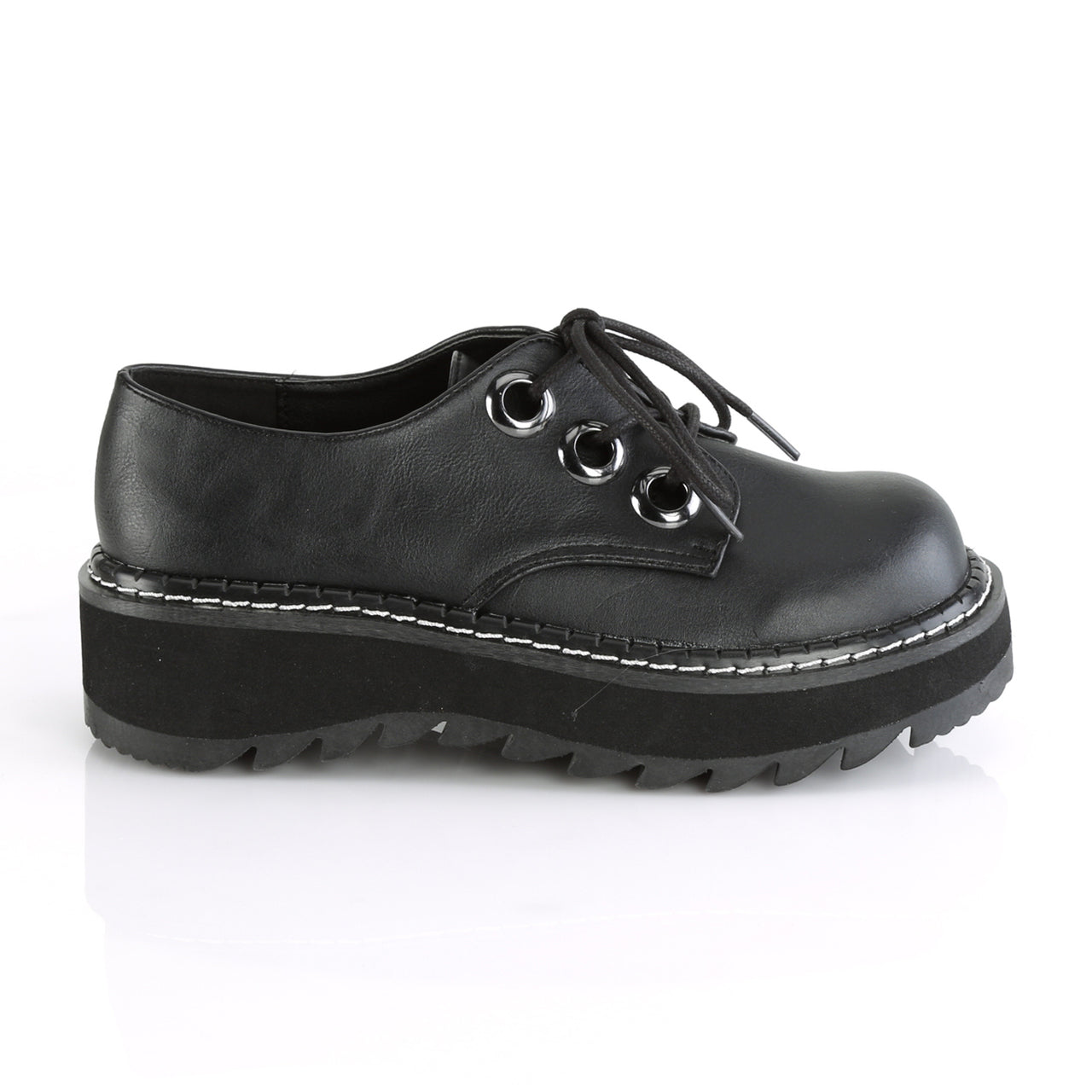 Black Vegan Leather 1.3" Platform Shoes – 3wishes.com