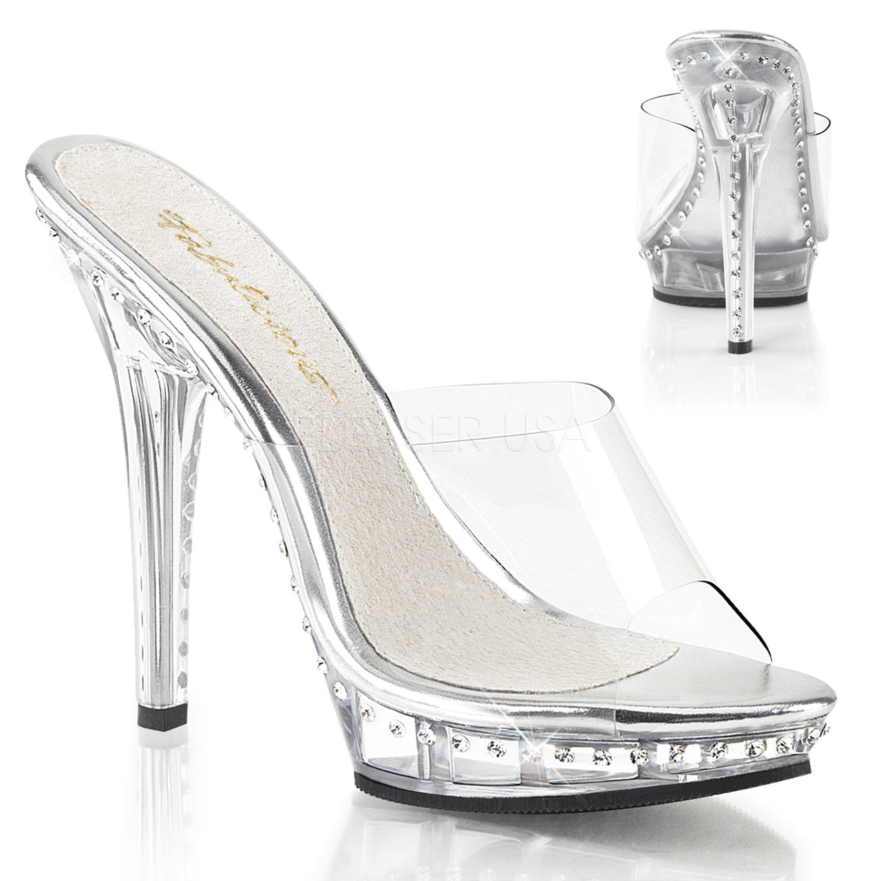 5" Heel Clear Platform Slide – 3wishes.com